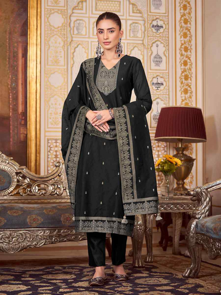 Pink Silk Blend Embroidered Festival Wedding Ready Pant Salwar Kameez